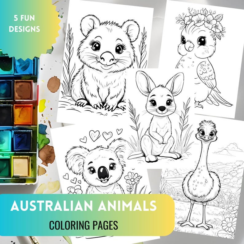 Coloring Book Pages for Kids Adults Toddlers Homeschool Australian ...