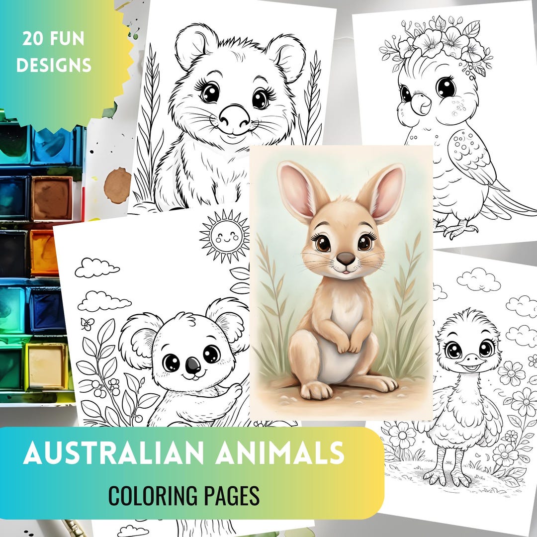 Coloring Book Pages for Kids Adults Toddlers Homeschool Australian ...