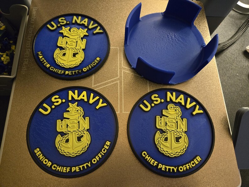 US Navy Chief Petty Officer Coasters (STL and 3MF Files Only!) - Etsy