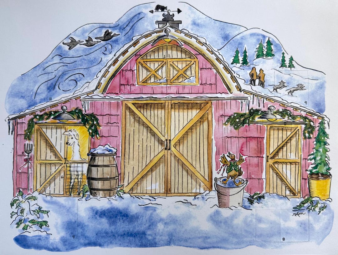 12 Days of Christmas "winterfarm" Calendar, Twelve Door "calendoor" to ...