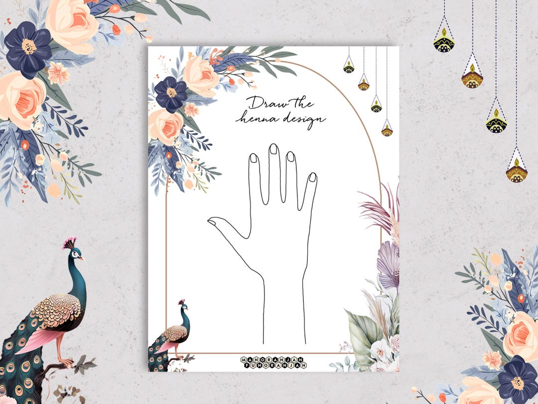 Bridal Henna Design Game: Desi Bridal Shower Activity (printable PDF ...