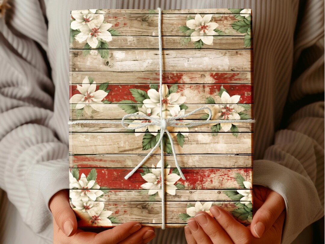 Rustic Christmas Wrapping Paper Western Christmas Gift Wrap for Vintage ...