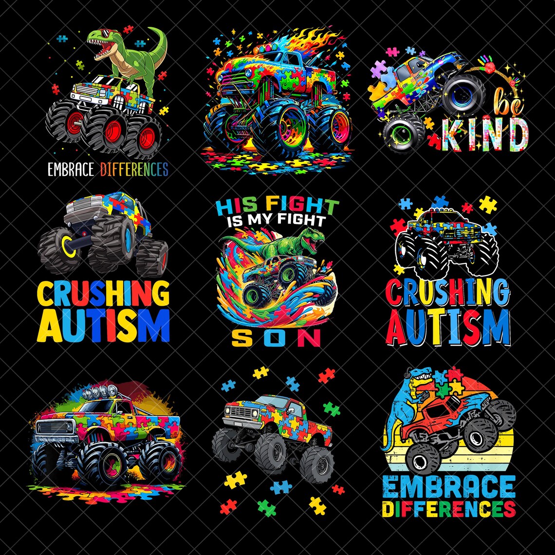Autism Monster Truck Png, Truck Png, Autism Acceptance, Monster Truck ...