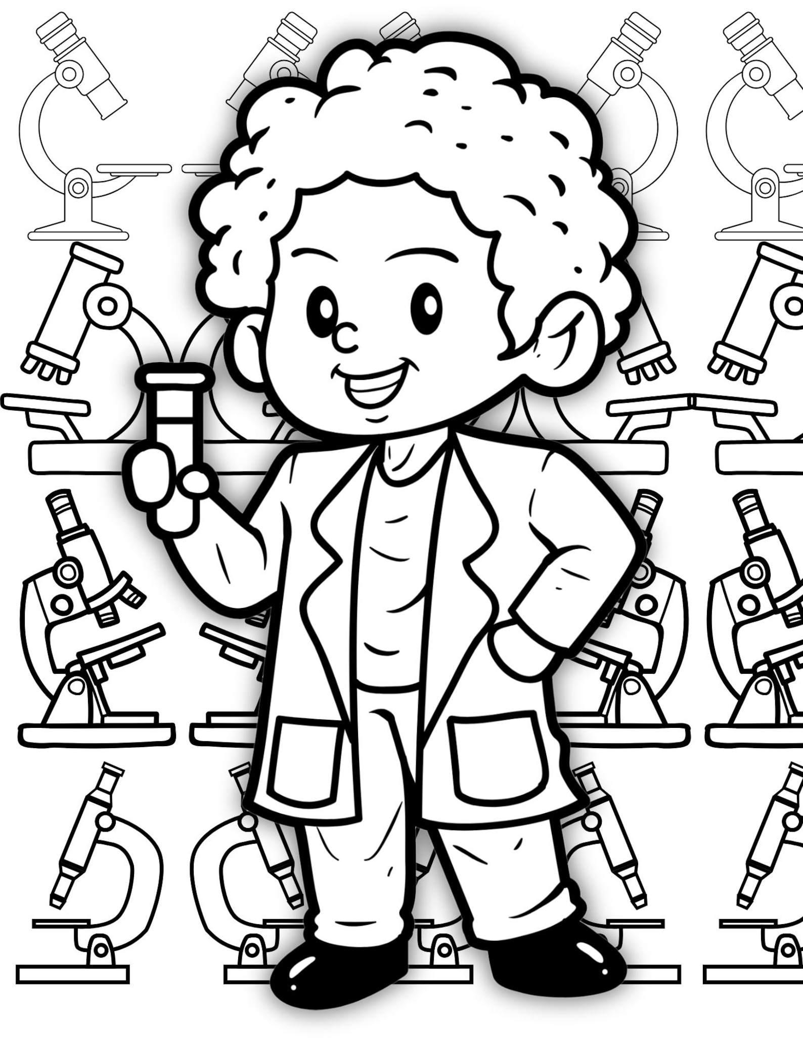 Kid Scientist Coloring Pages - Etsy