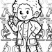 Kid Scientist Coloring Pages - Etsy