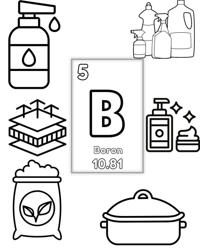 Periodic Table of Elements Coloring Book - Etsy