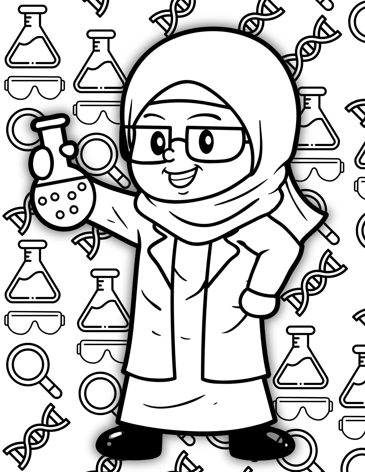 Kid Scientist Coloring Pages - Etsy