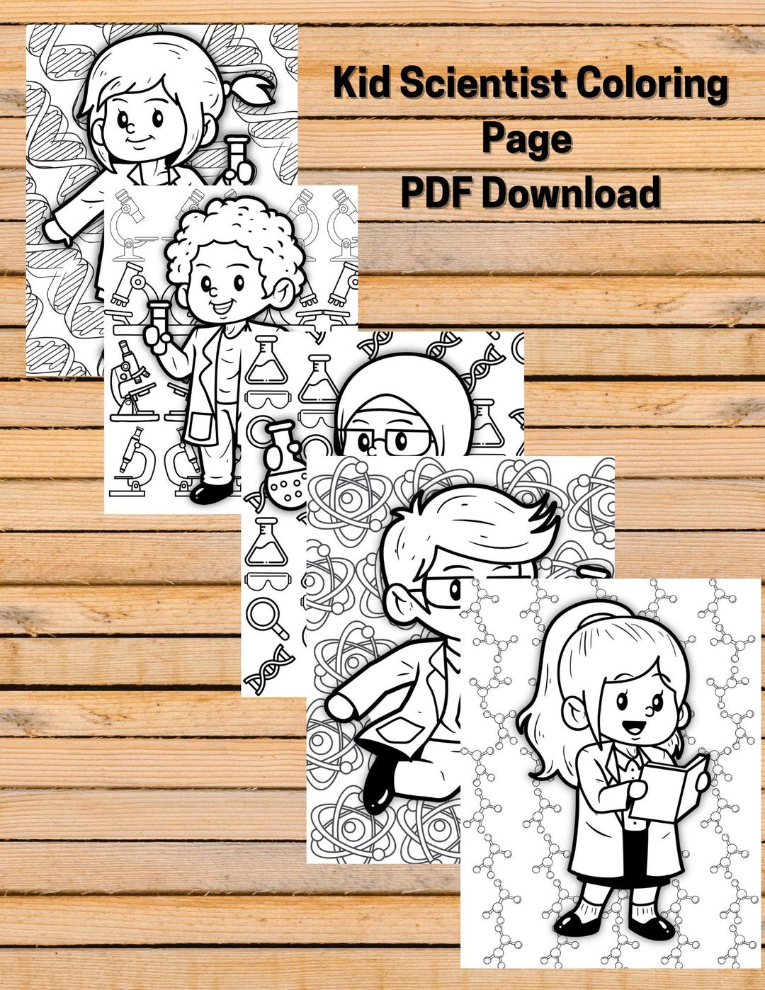 Kid Scientist Coloring Pages - Etsy