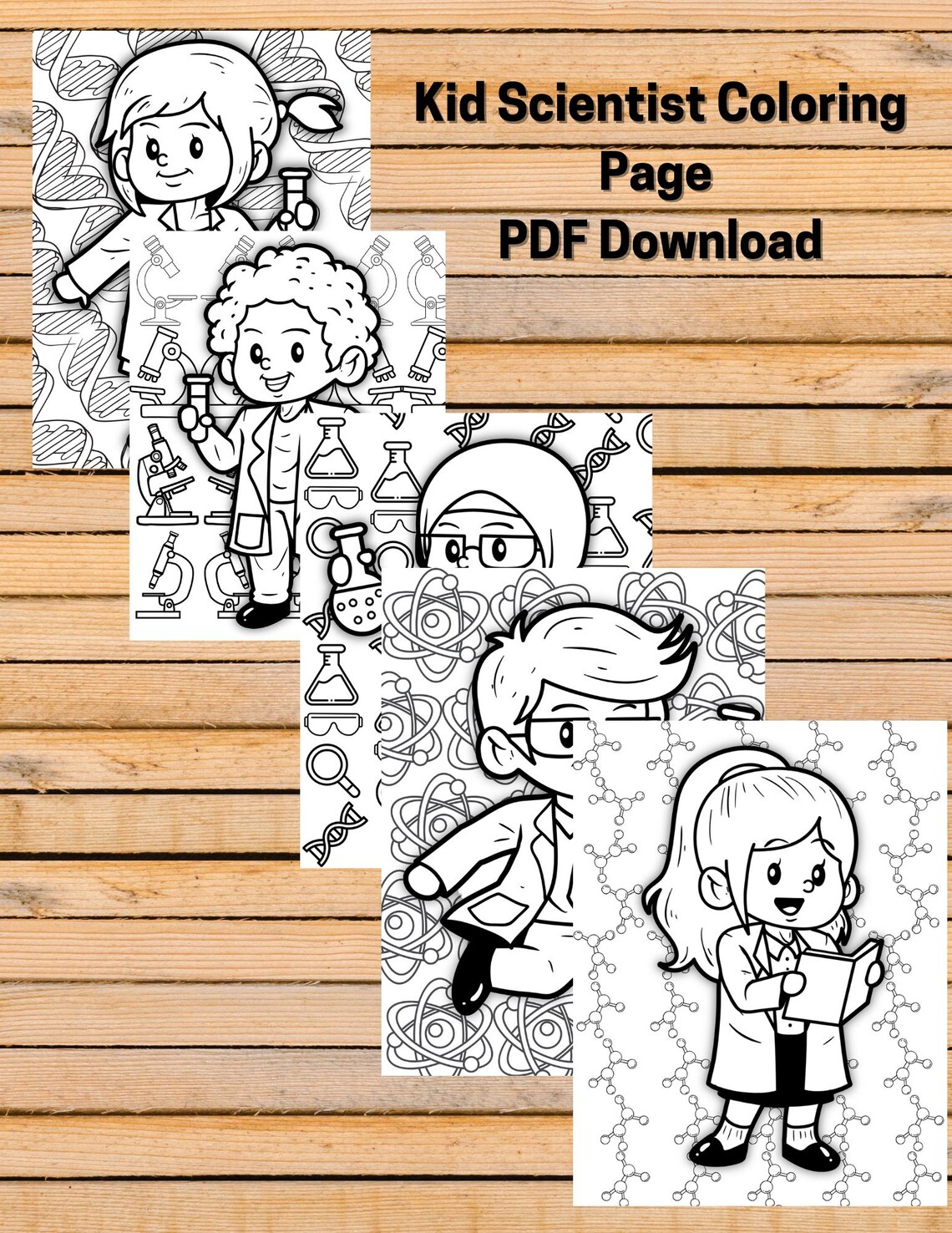 Kid Scientist Coloring Pages - Etsy