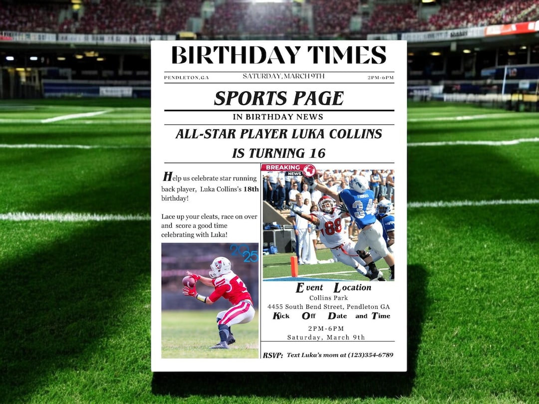Editable Sports Birthday Invitation: All-star Theme (digital Download 8 ...