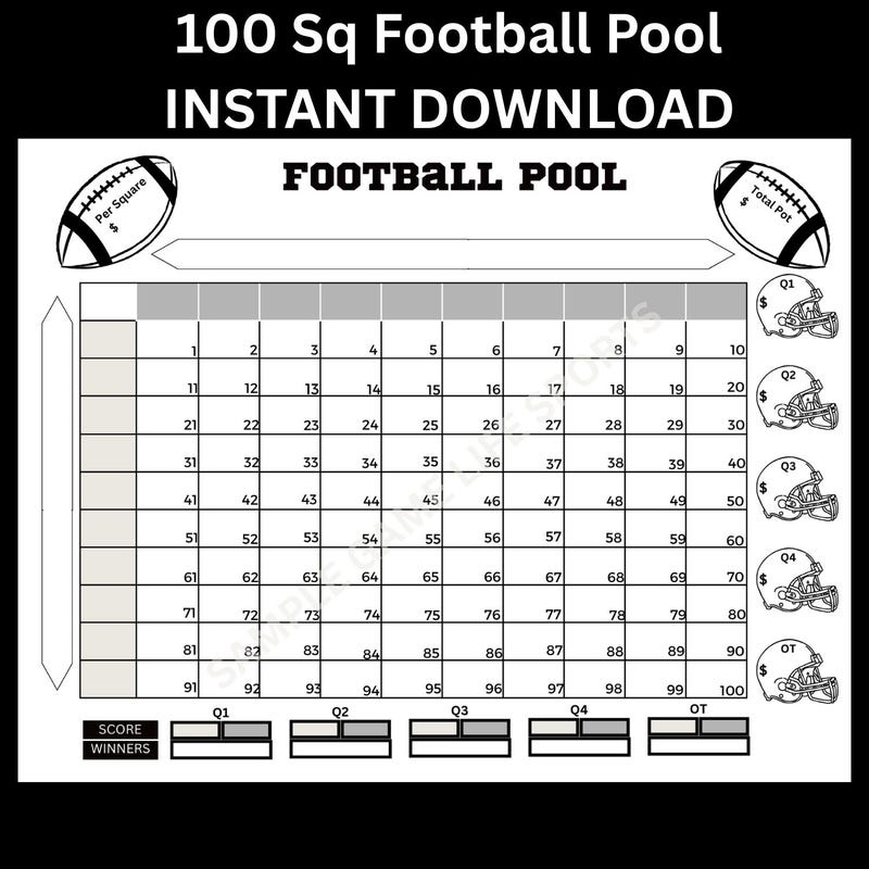 100 Square Raffle Board - Etsy Australia