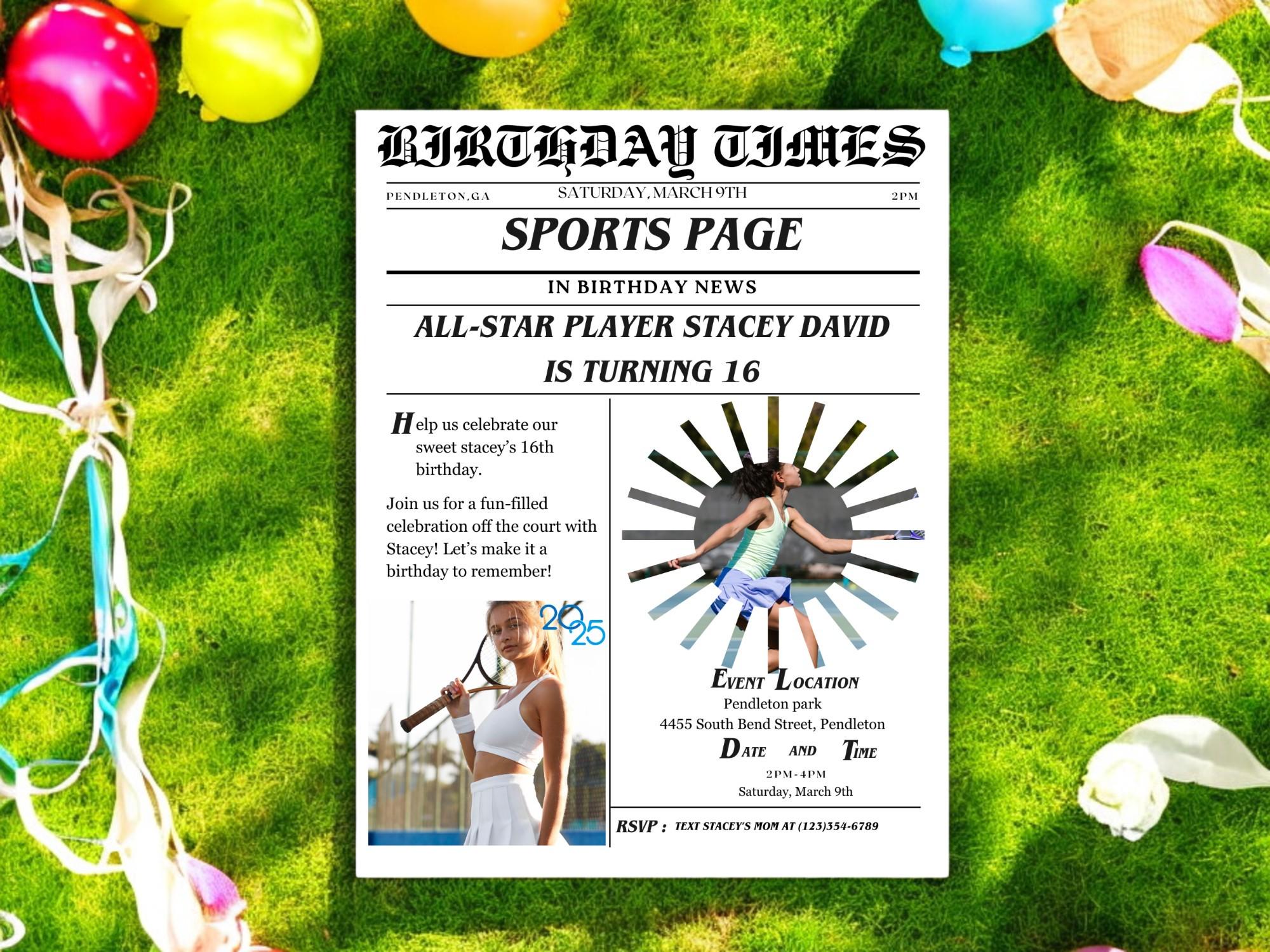 Editable Sports Birthday Invitation: All-star Theme (digital Download ...