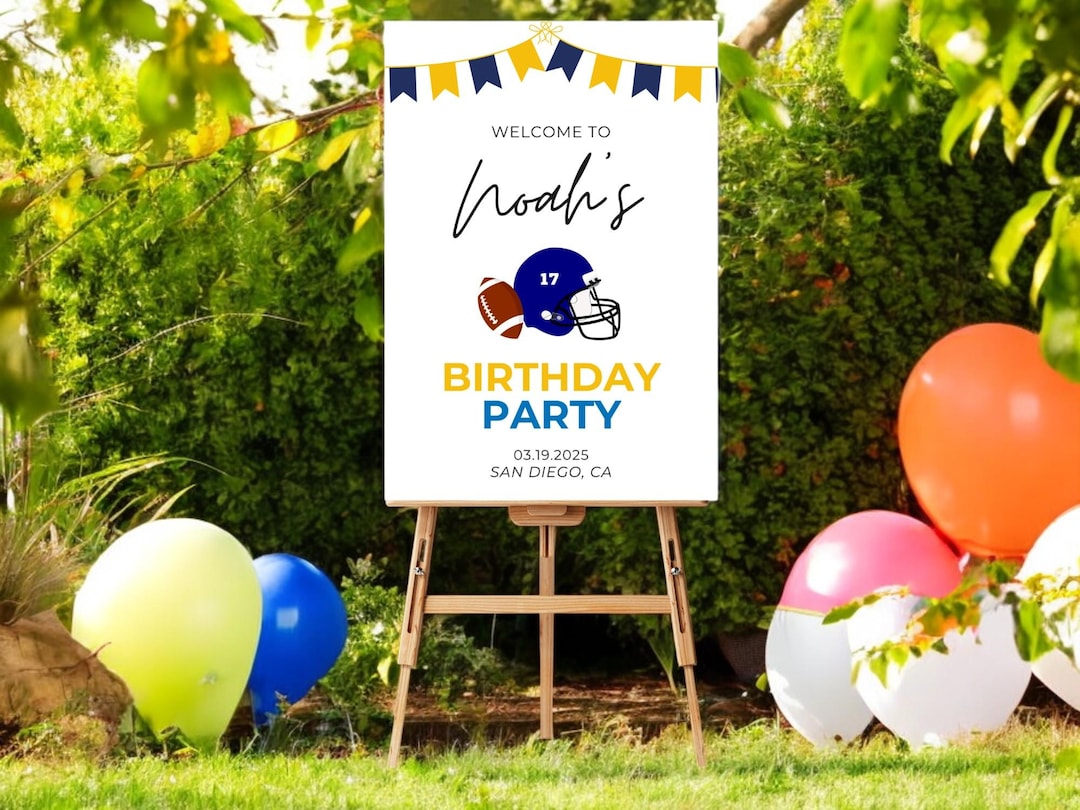 Sports Theme Birthday Party Welcome Sign: Printed & Shipped - Etsy