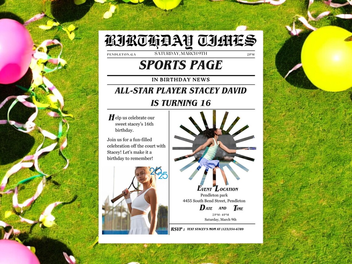 Editable Sports Birthday Invitation: All-star Theme (digital Download ...
