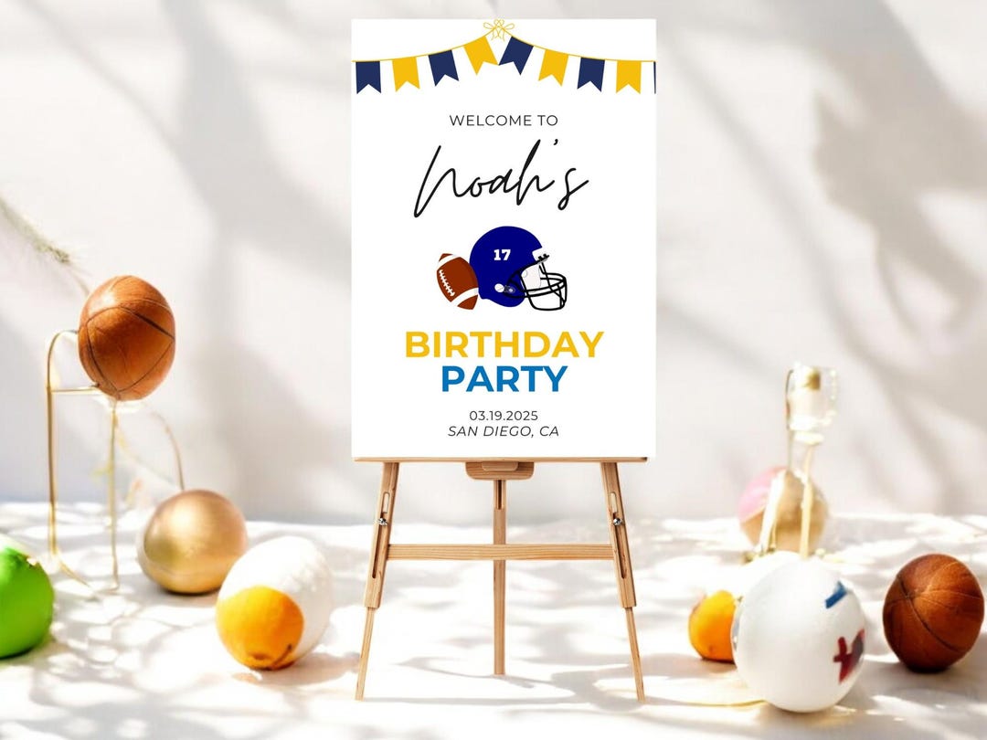 Sports Poster Editable Canva Template Theme Birthday Decor, Birthday ...