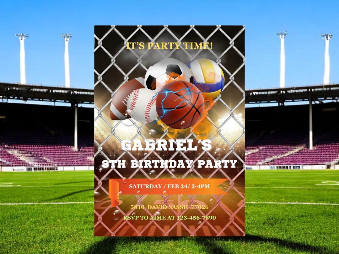 Editable Sports Birthday Invitation: All-star Theme (digital Download ...