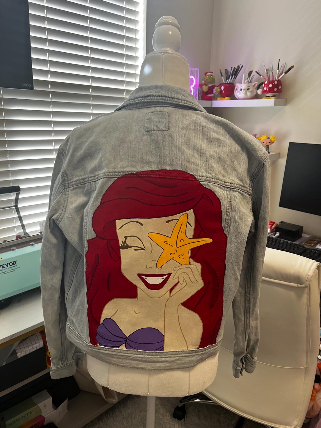 Little Mermaid Hand Painted Jean Jacket - Etsy