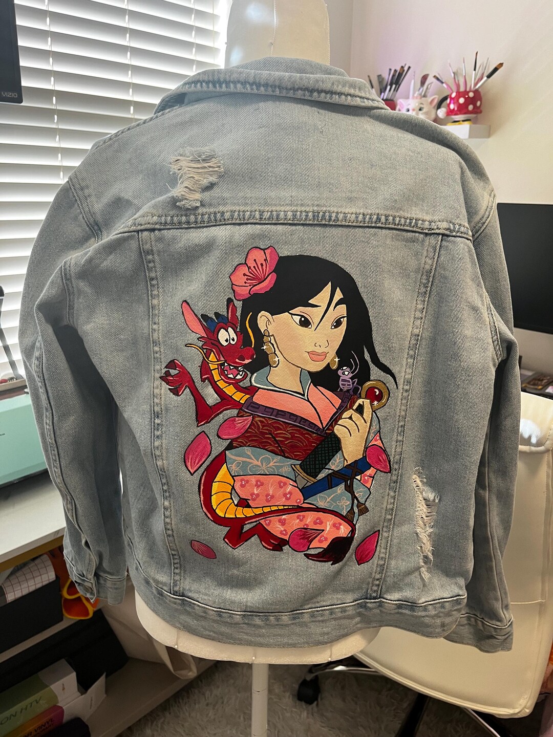 Mulan Hand Painted Jean Jacket - Etsy