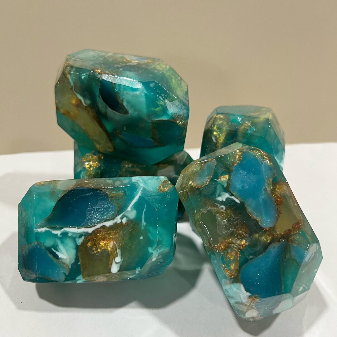 Aquamarine Soap: March Birthstone, Lemon Essential Oil - Etsy