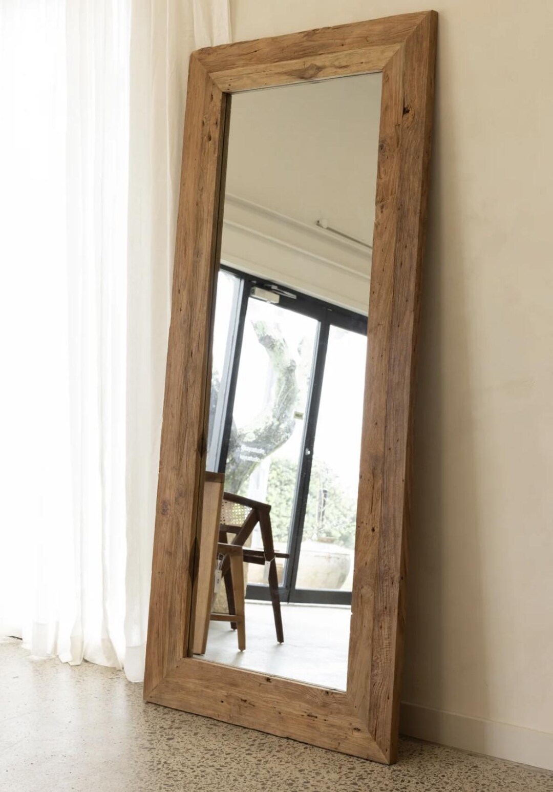 Solid Teak Mirror - Thin Frame - Etsy