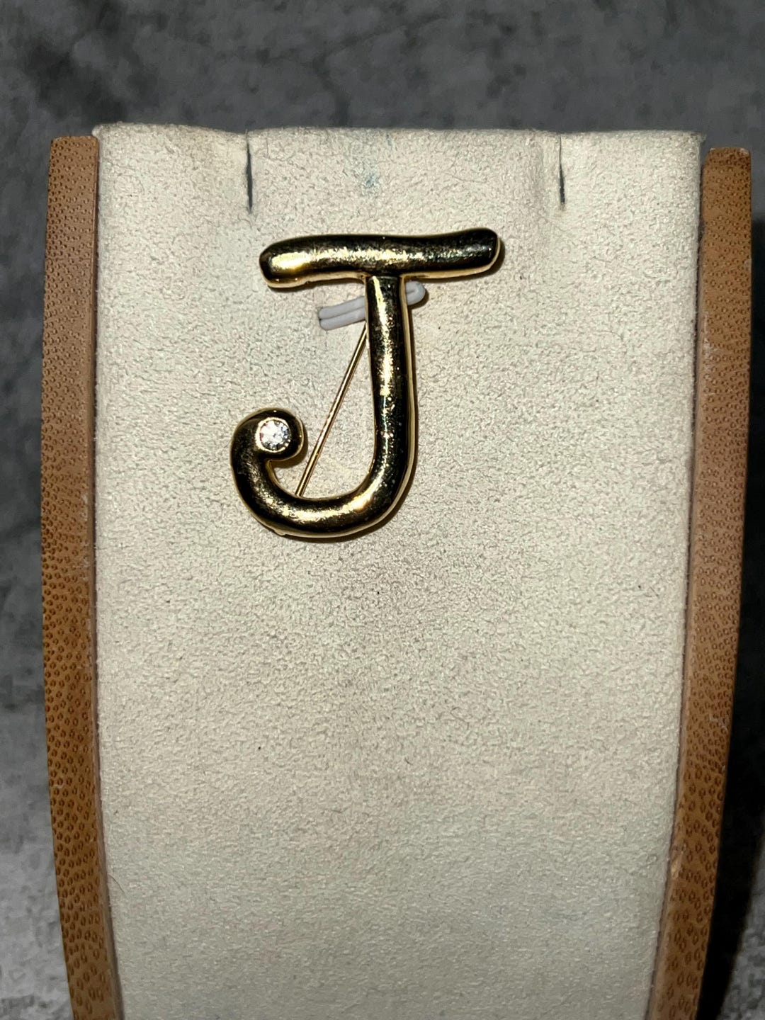 Vintage AAI Script Letter “j” Brooch, Rhinestone, Gold Tone, J, Brooch ...