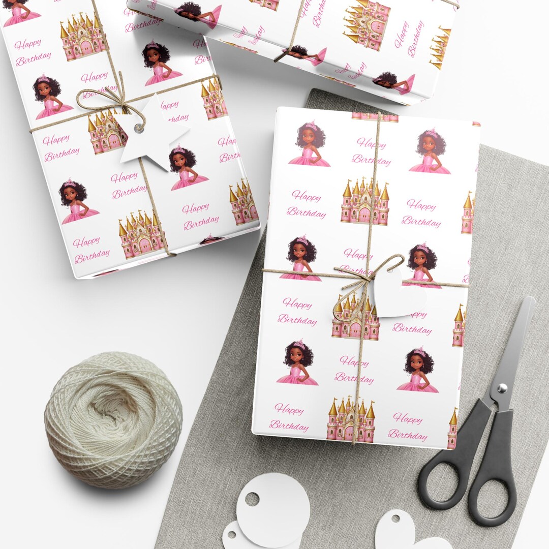 African American Wrapping Paper, Princess Wrapping Paper, Birthday Gift ...