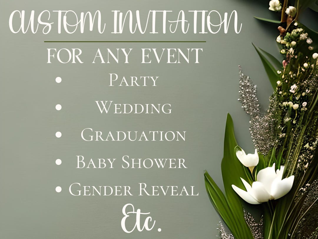 Custom Digital Invitation | Any Invitation You Want | Customized ...
