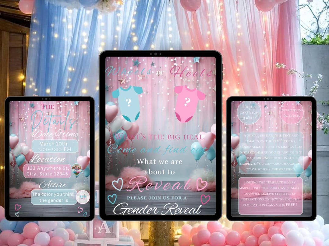Animated Gender Reveal Invitation - Etsy