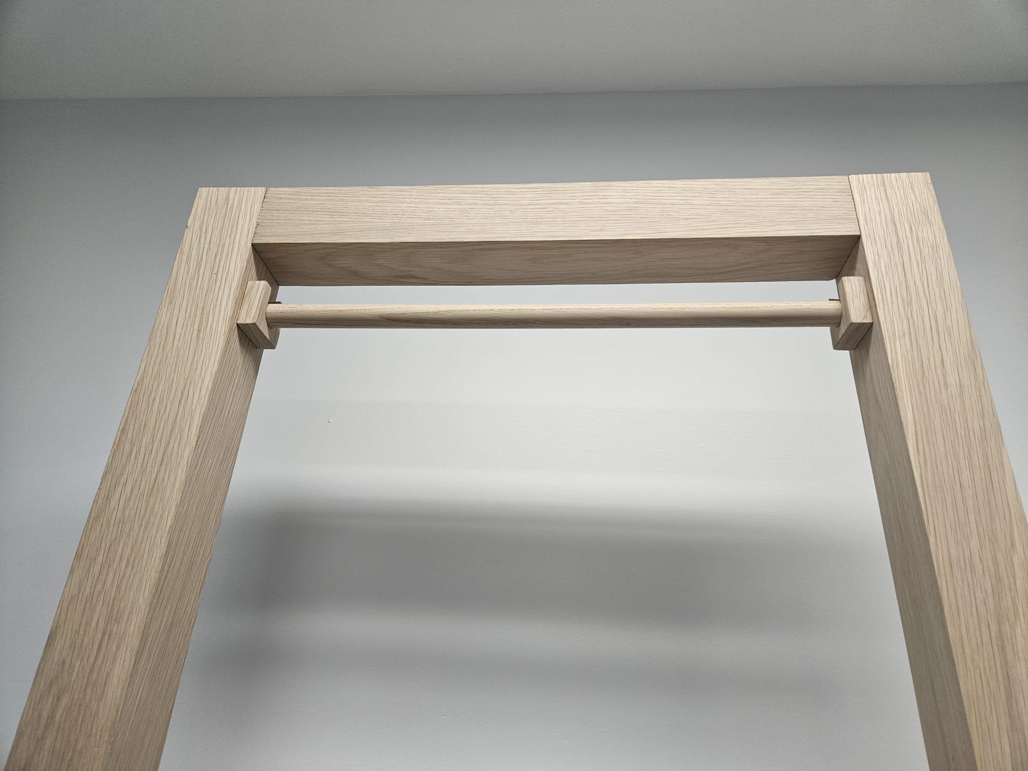 3" Thick Modern Retail Clothing Rack With Shelf,white Oak,hanging Rack ...