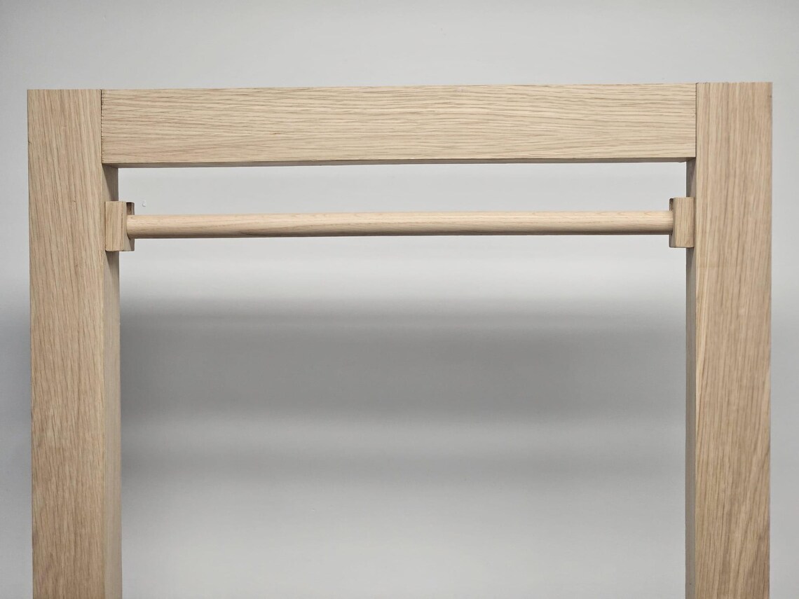 3" Thick Modern Retail Clothing Rack With Shelf,white Oak,hanging Rack ...