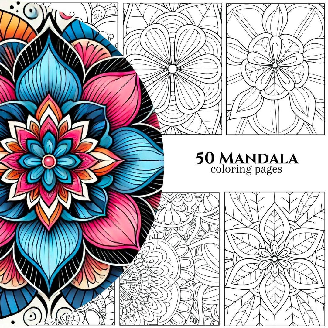 50 Mandala Coloring Pages, Mandala Coloring, Mandala Coloring Book ...