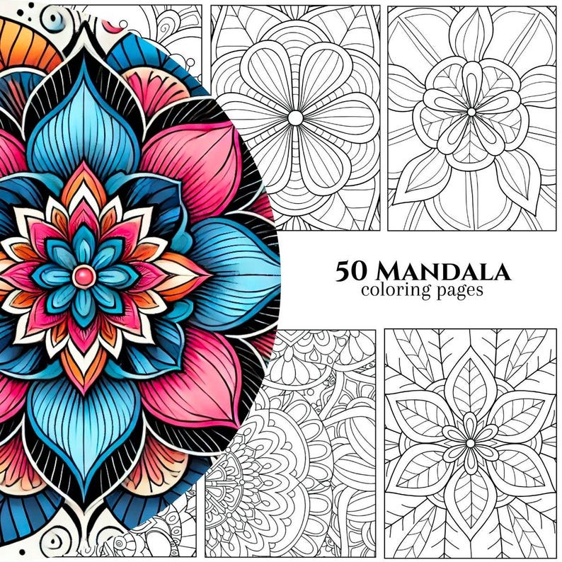 50 Mandala Coloring Pages, Mandala Coloring, Mandala Coloring Book ...