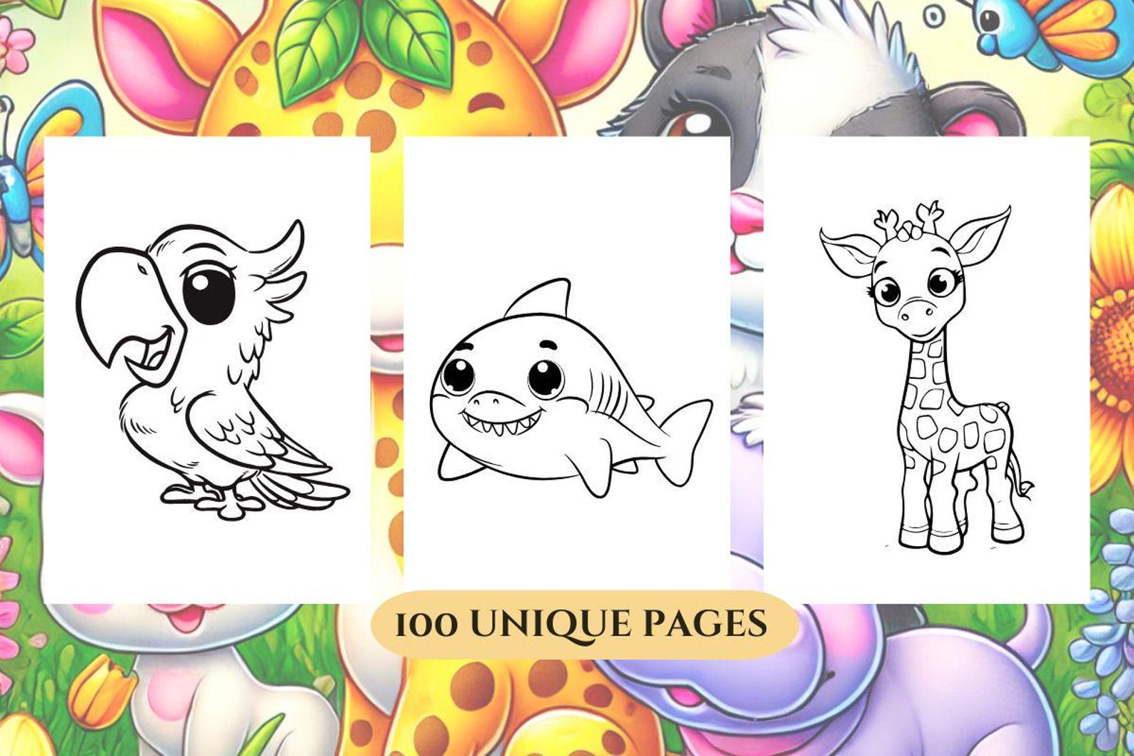 100 Cute Animal Coloring Pages, Kid Coloring Pages, Children Coloring ...
