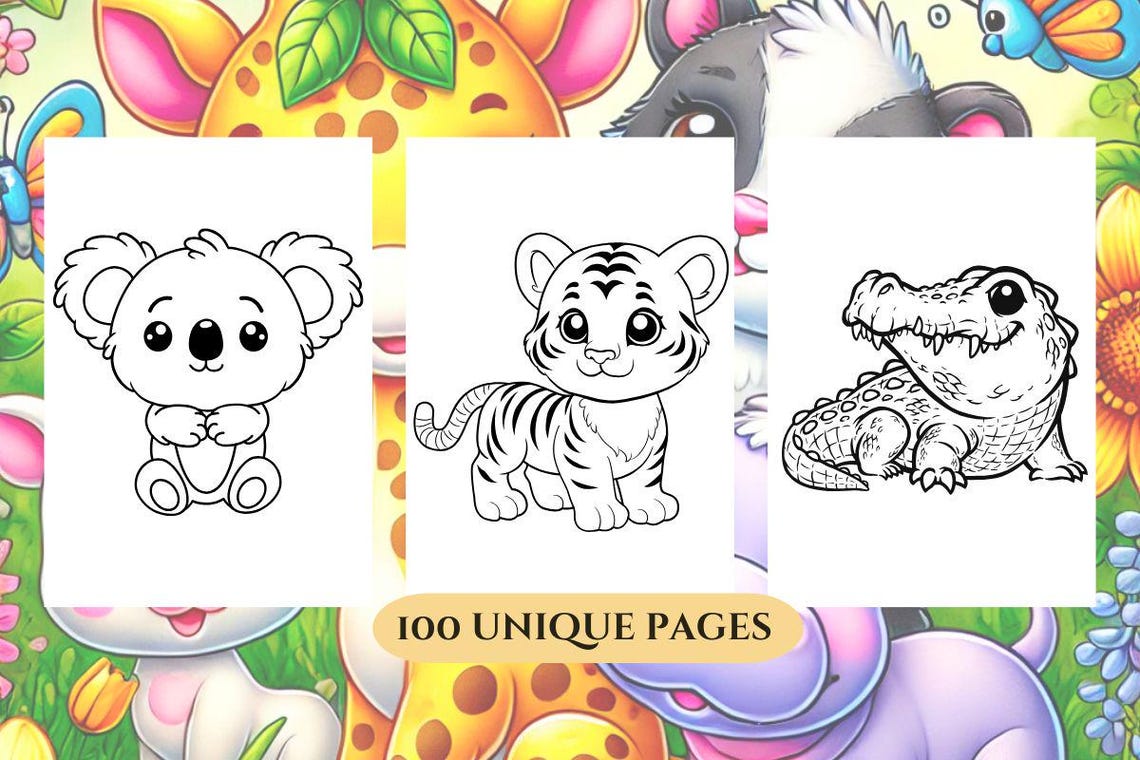 100 Cute Animal Coloring Pages, Kid Coloring Pages, Children Coloring ...