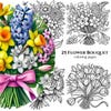 25 Delicate Flower Coloring Pages, Flower Coloring Book, Adult and Kid ...