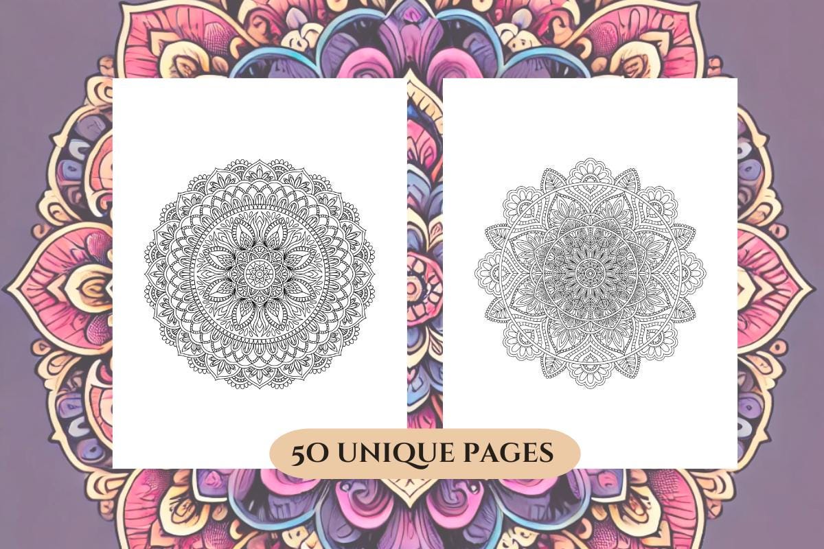 50 Mandala Coloring Pages, Mandala Coloring, Mandala Coloring Book ...