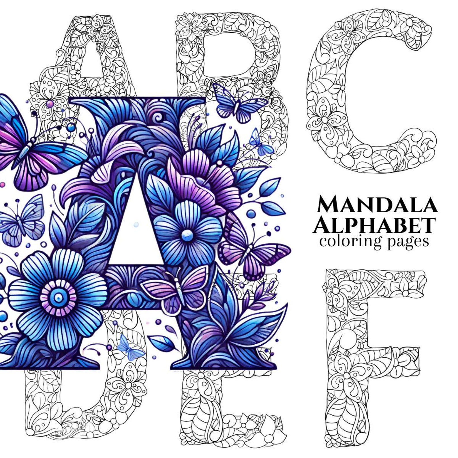 Mandala Alphabet Coloring Pages, Kid Coloring, Alphabet Children ...