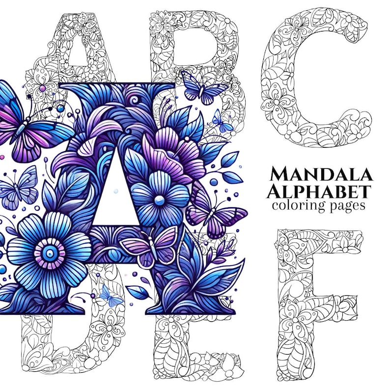 Mandala Alphabet Coloring Pages, Kid Coloring, Alphabet Children ...