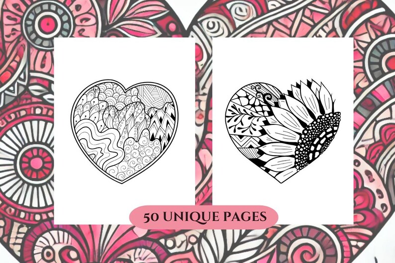 50 Mandala Hearts Coloring Pages, Kid Coloring Pages, Adult Coloring ...