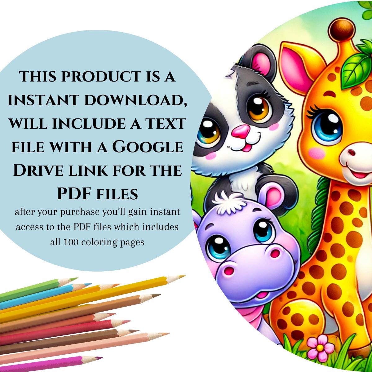 100 Cute Animal Coloring Pages, Kid Coloring Pages, Children Coloring ...