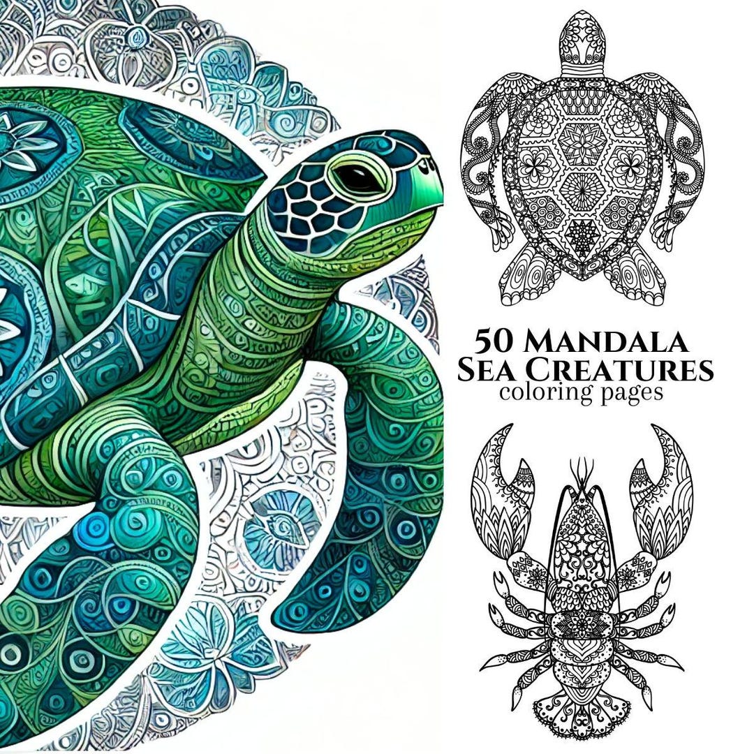 50 Mandala Sea Creature Coloring Pages, Kid Coloring Pages, Children ...