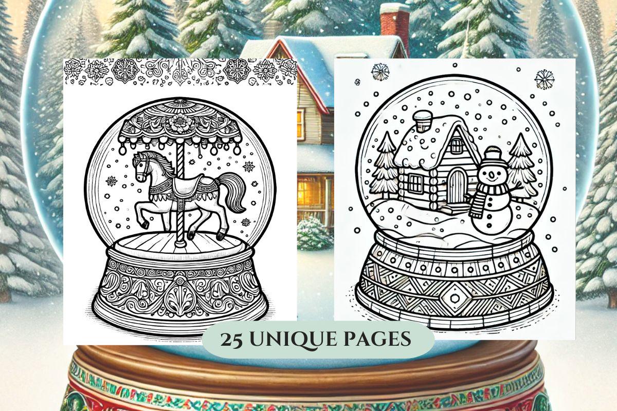 25 Holiday Snow Globe Coloring Pages , Adult and Kids Coloring Book ...
