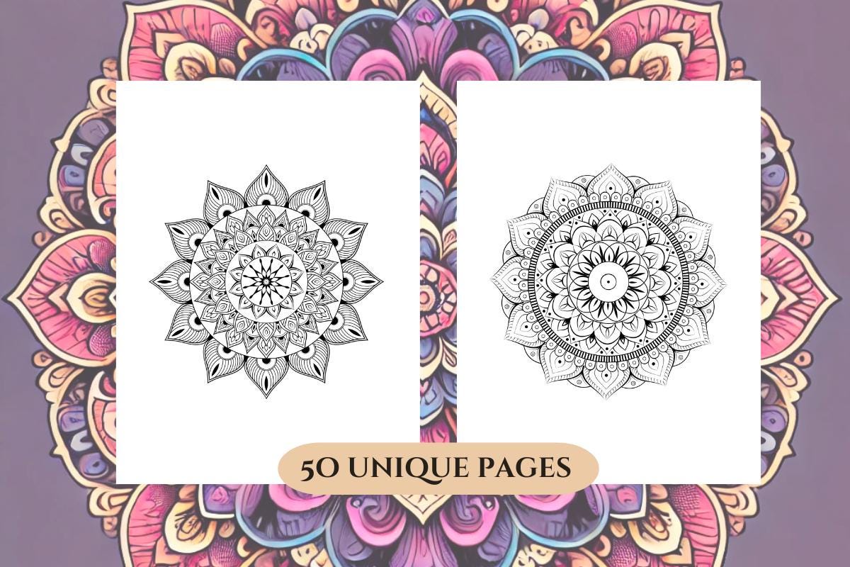 50 Mandala Coloring Pages, Mandala Coloring, Mandala Coloring Book ...