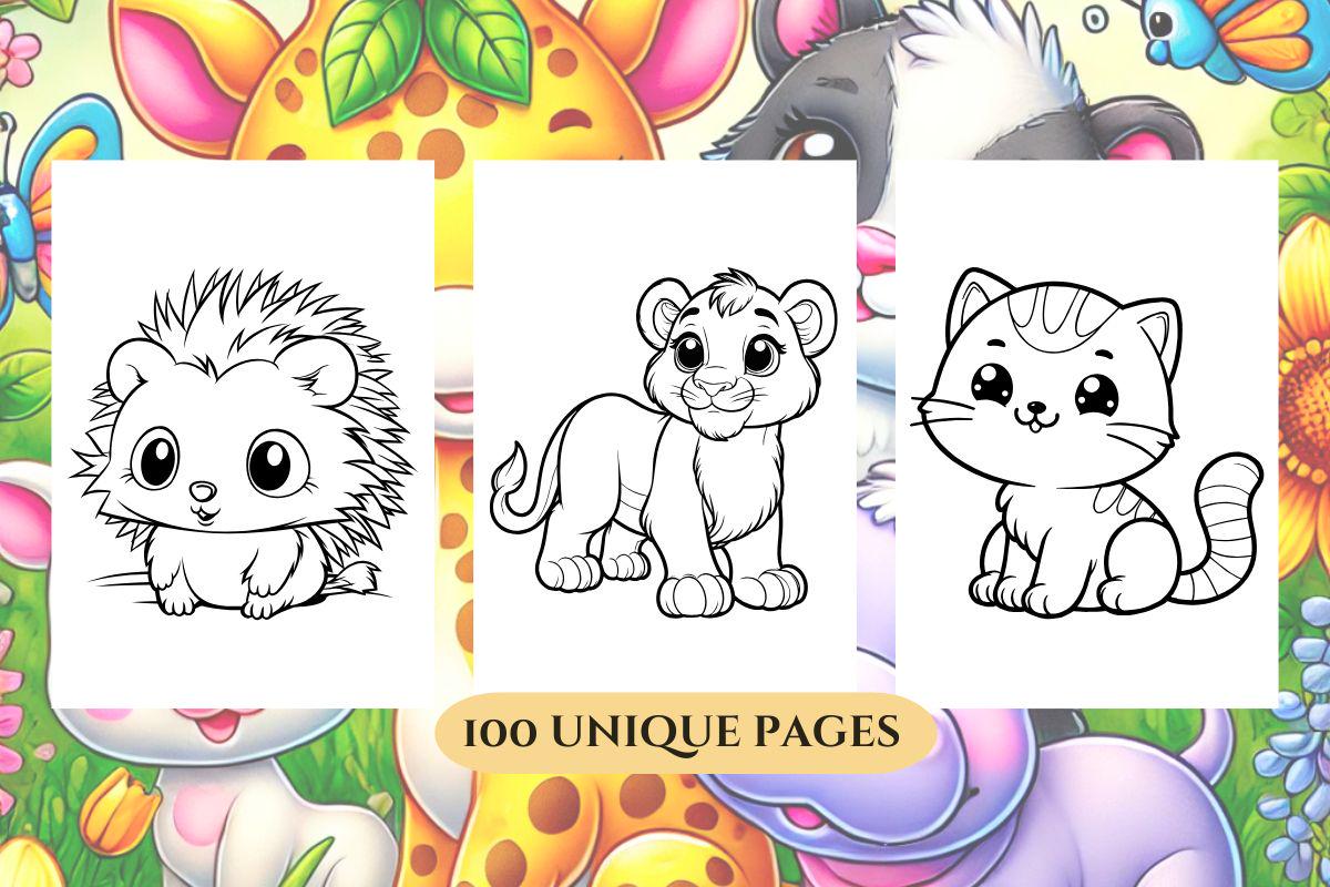 100 Cute Animal Coloring Pages, Kid Coloring Pages, Children Coloring ...