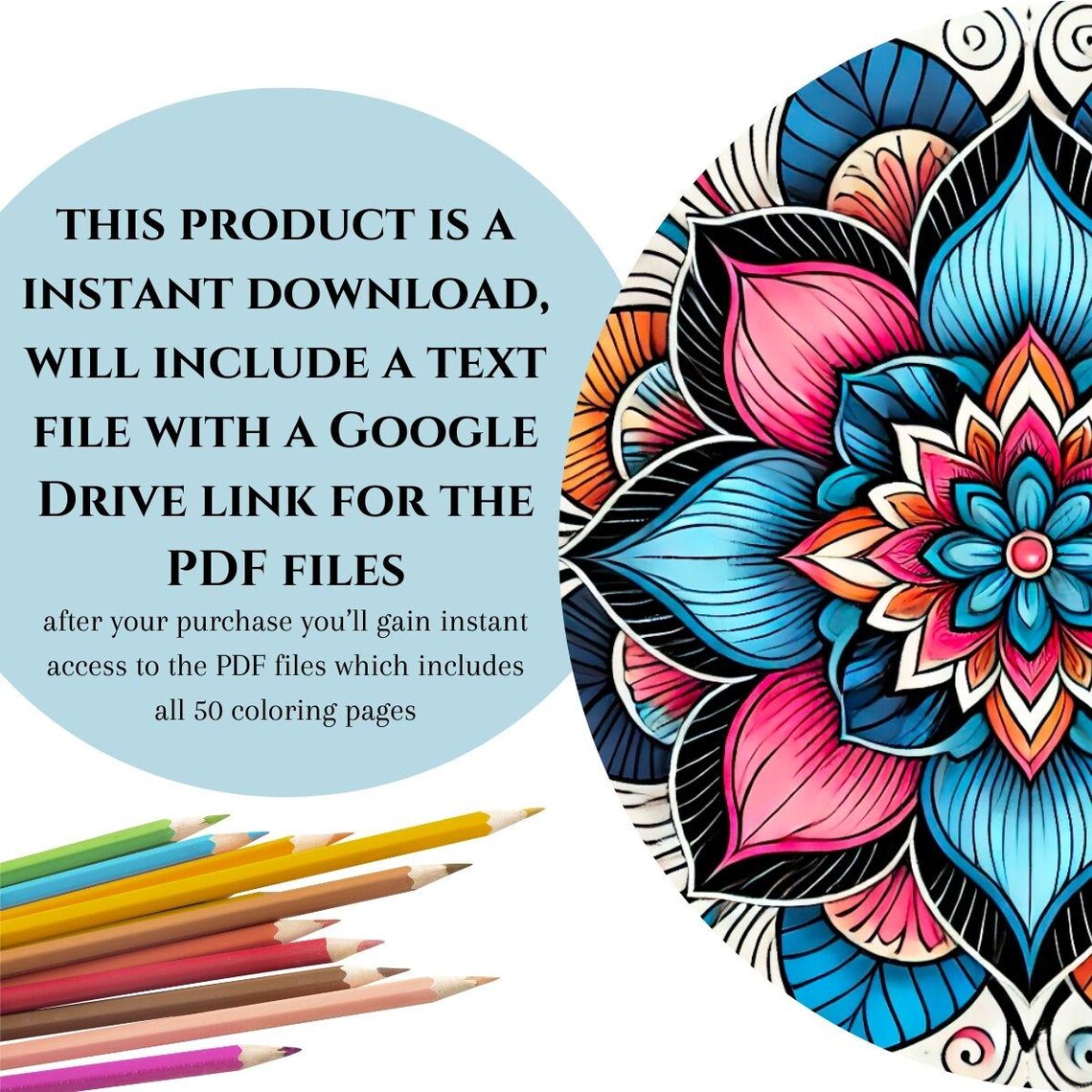 50 Mandala Coloring Pages, Mandala Coloring, Mandala Coloring Book ...