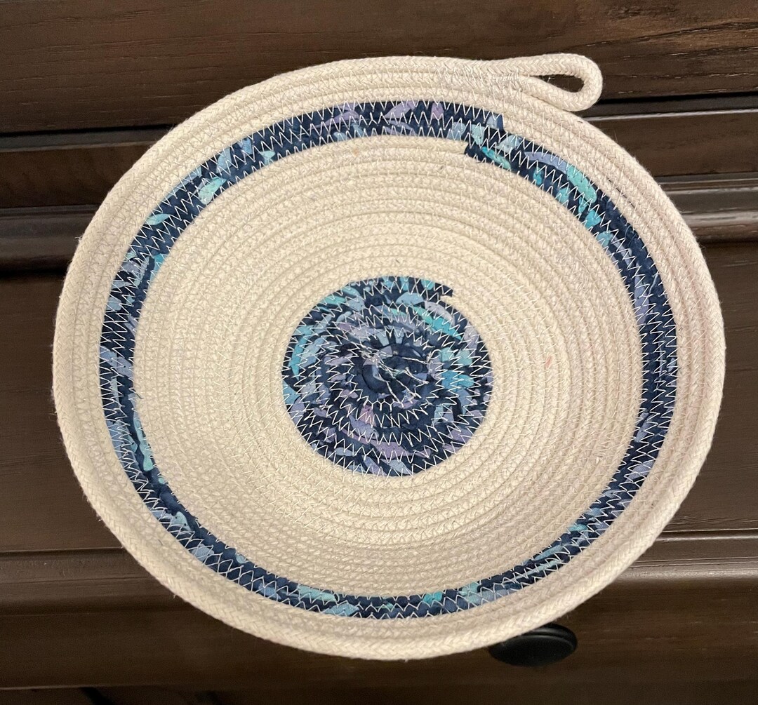 Ready to Ship Mini Blue Batik Rope Bowl, Catchall Bowl, Ring Dish ...