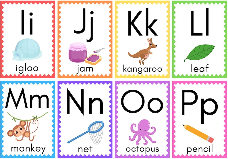 Alphabet Flashcards - Etsy