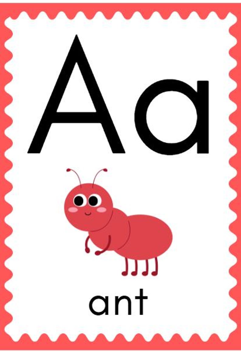 Alphabet Flashcards - Etsy