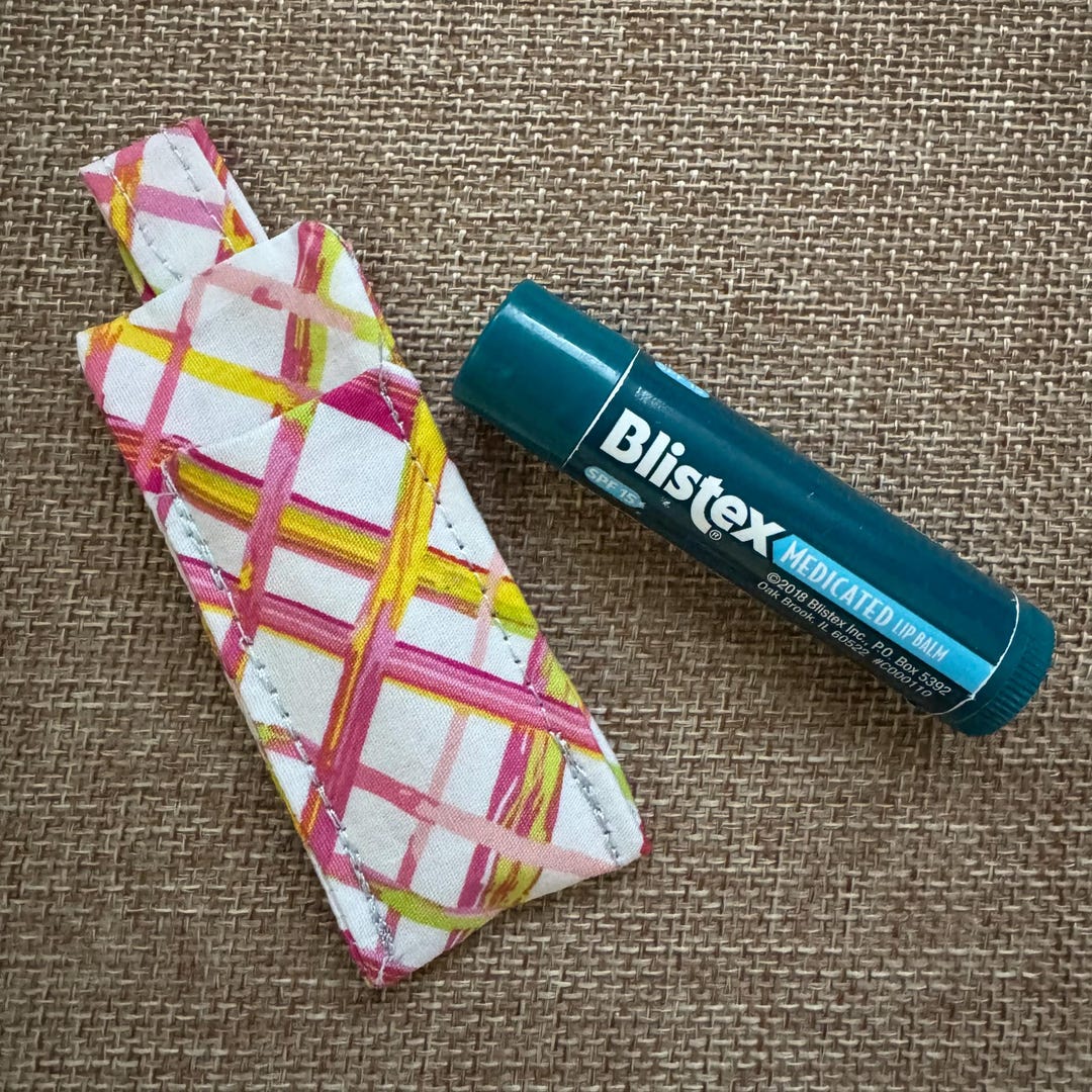 Chapstick Holder Keychain - 100% Cotton, Fits Standard Chapstick, 1.25 ...