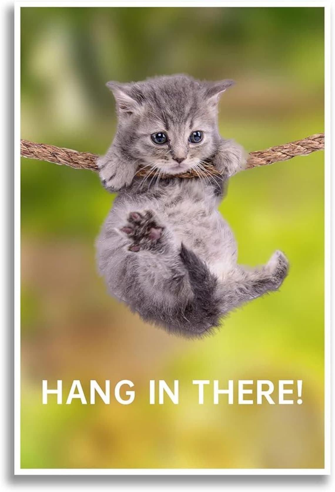 Hang in There Cat Poster Funny Motivational Wall Art, Inspirational ...